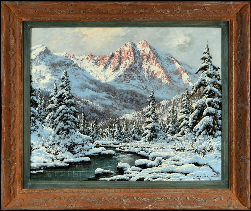 Laszlo Neogrady | Dorfansicht mit Gänsehirtin an einem Teich | MutualArt