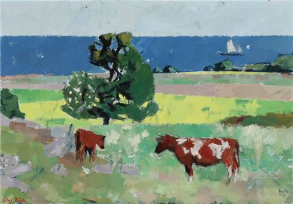 Olaf Rude | Grazing cows | MutualArt