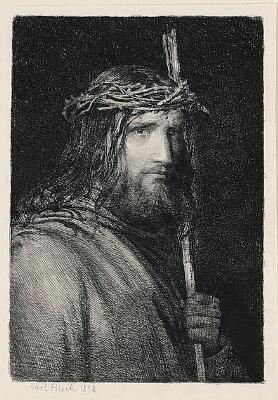 Carl Bloch | Christ with a crown of thorns (1882) | MutualArt