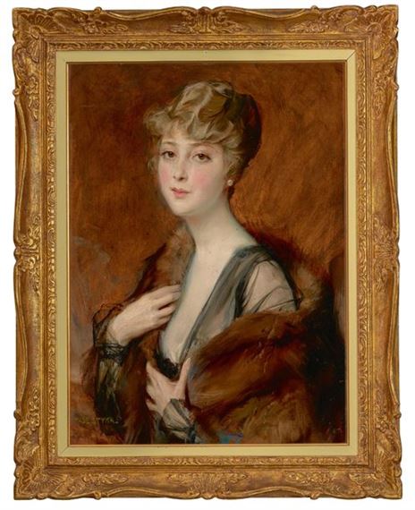 Tadé Styka | Portrait de femme à la pelisse | MutualArt