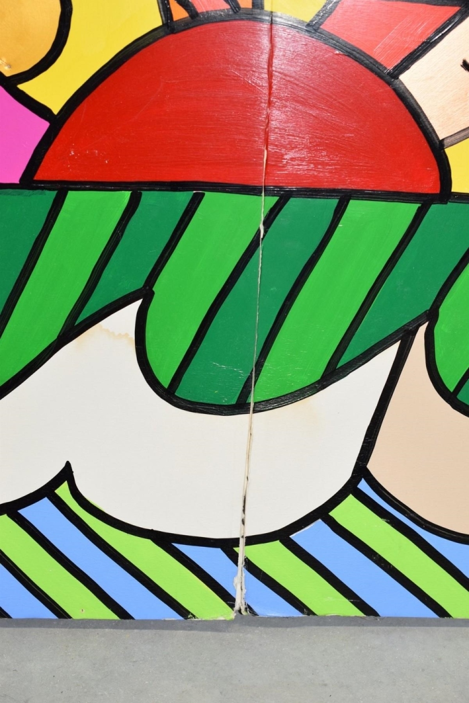 Romero Britto | ORIGINAL HUGE ROMERO BRITTO OIL PAINTING ON BOARD ...