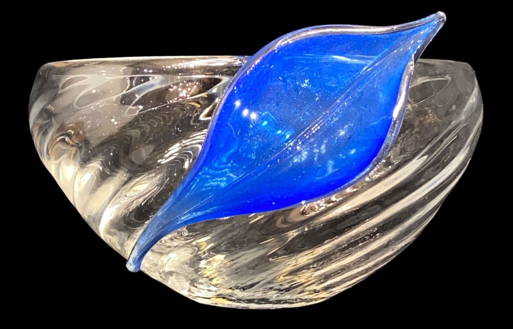 Anna Ehrner | Signed KOSTA BODA ANNA EHRNER Leaf Detailed Art Glass ...