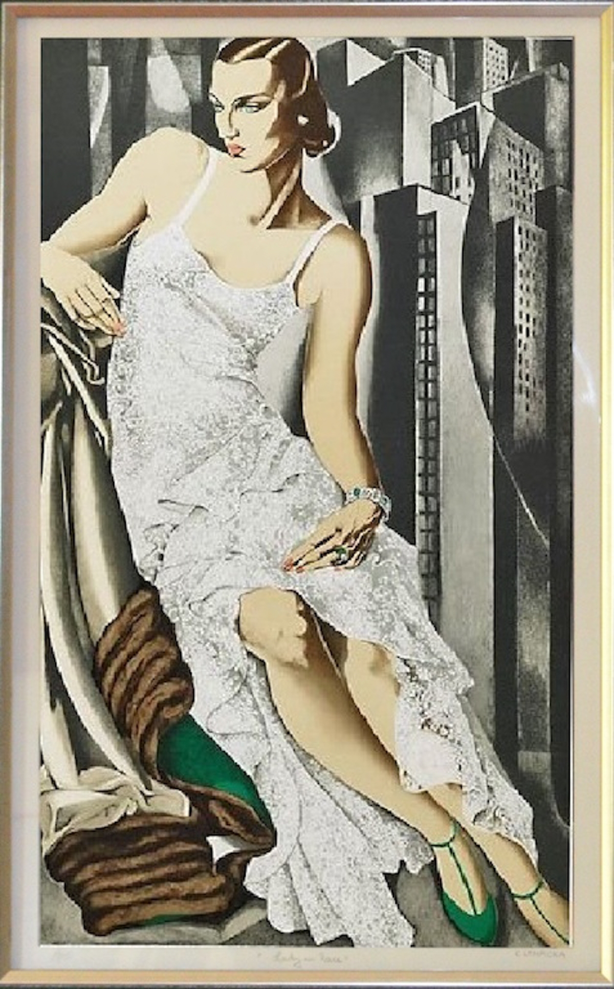 Tamara de Lempicka | Le rêve (Rafaëla sur fond vert) (1927) | MutualArt