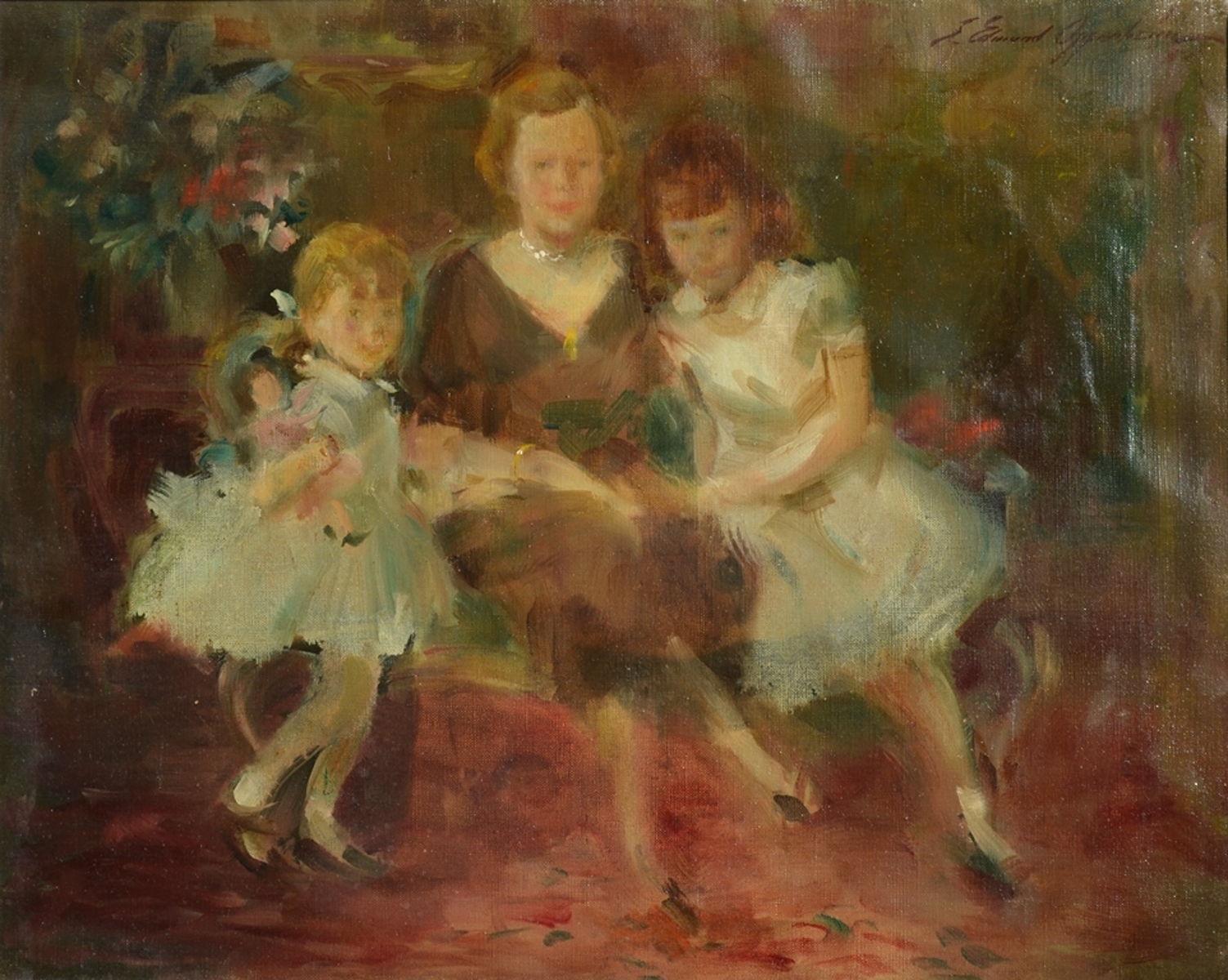 Samuel Edmund Oppenheim | Mother with her daughters (Mid 20th Century ...