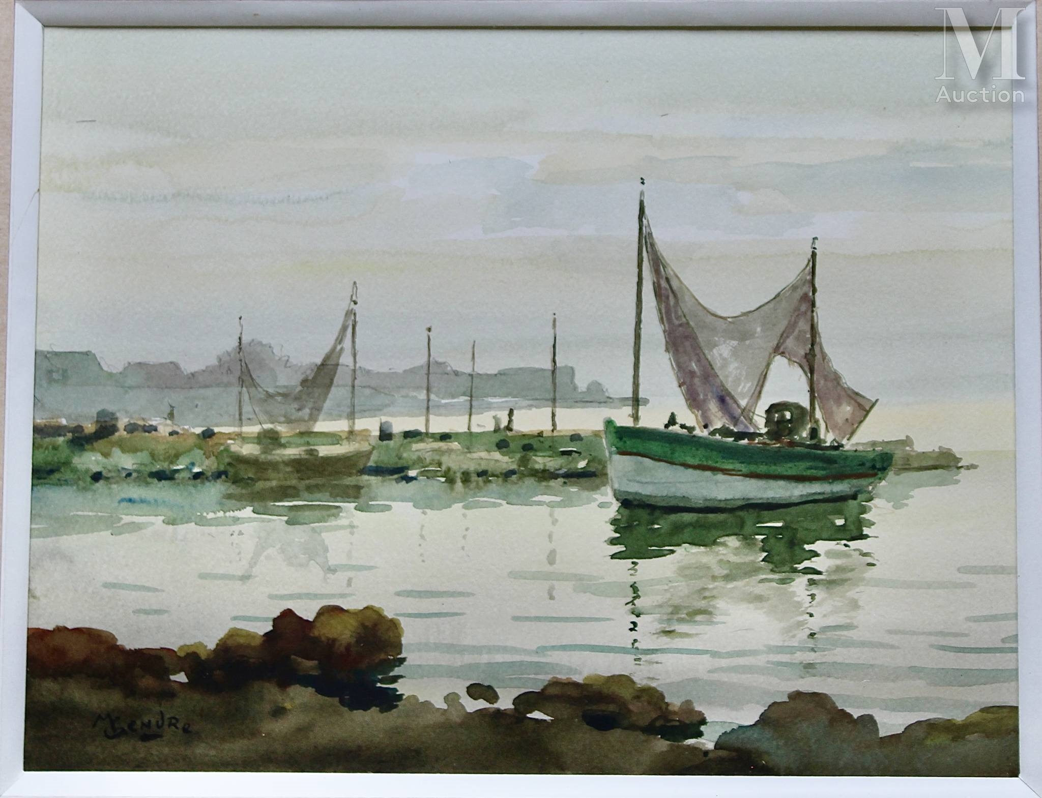 Marcel Gendre | Bateau de pêche au mouillage | MutualArt