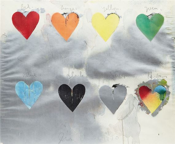 Jim Dine | Eight Hearts (1970) | MutualArt