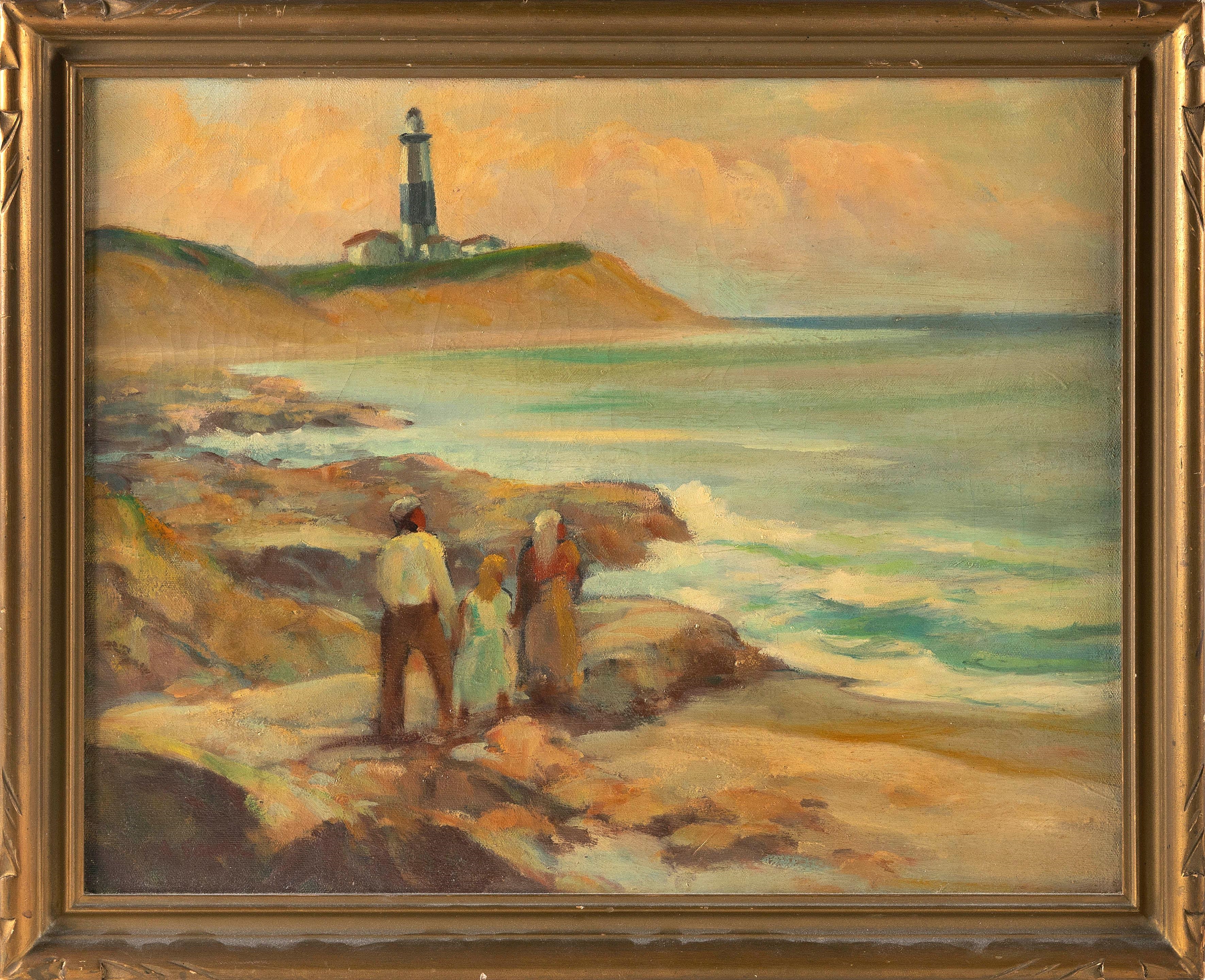 Frederick Alexander Pawla | A family on a rocky coast overlooking a ...