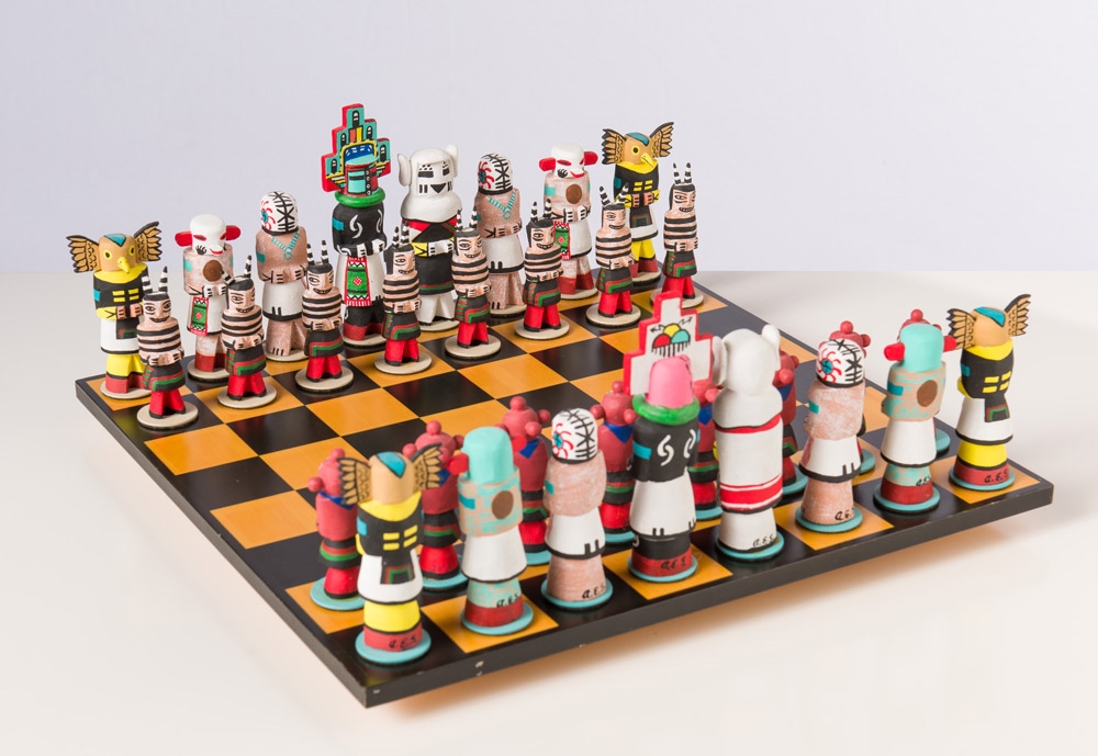 Abel Sakiestewa | Native American Chess Set (32 pieces) | MutualArt