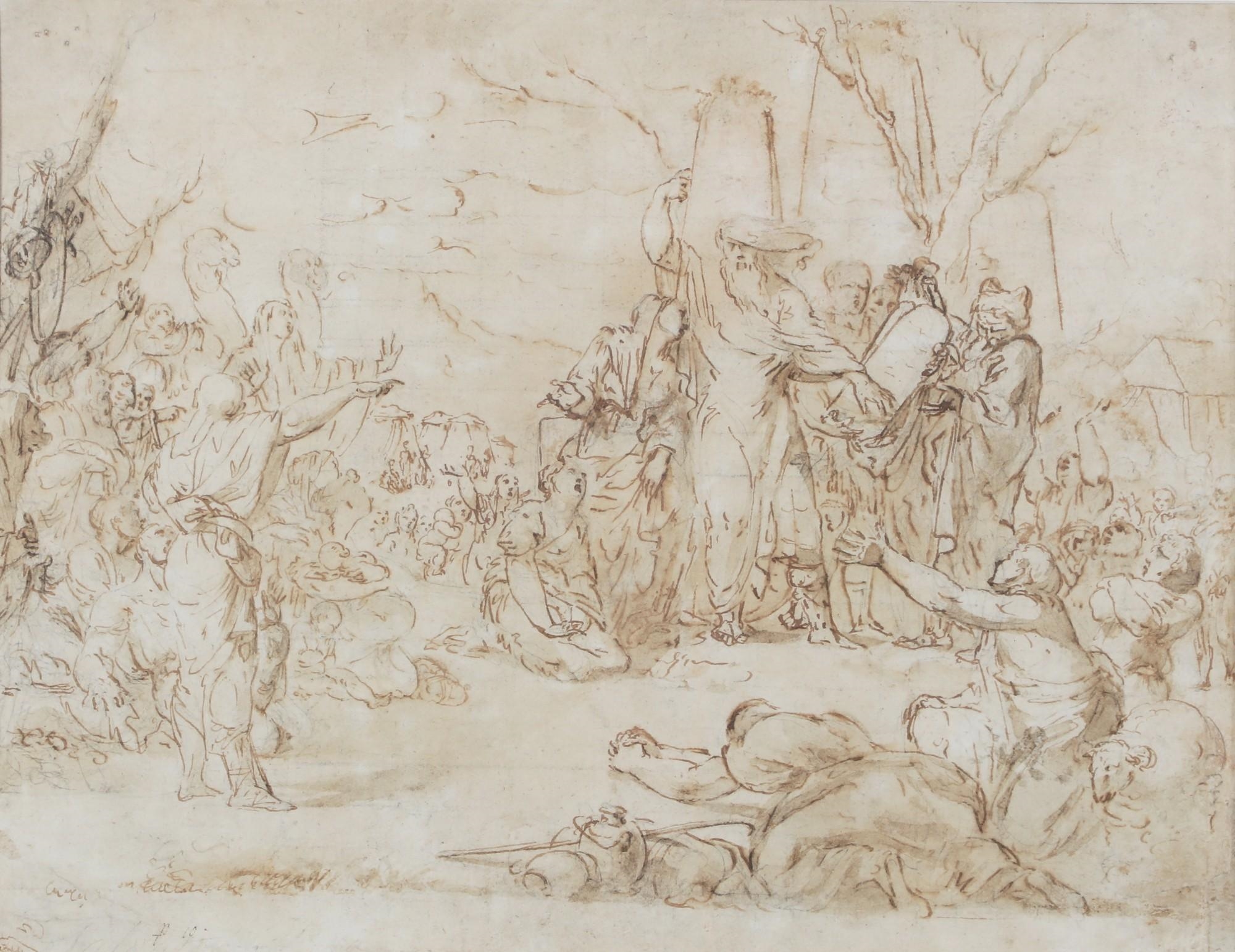 Continental School, 18th Century | Study of Moses delivering the ...