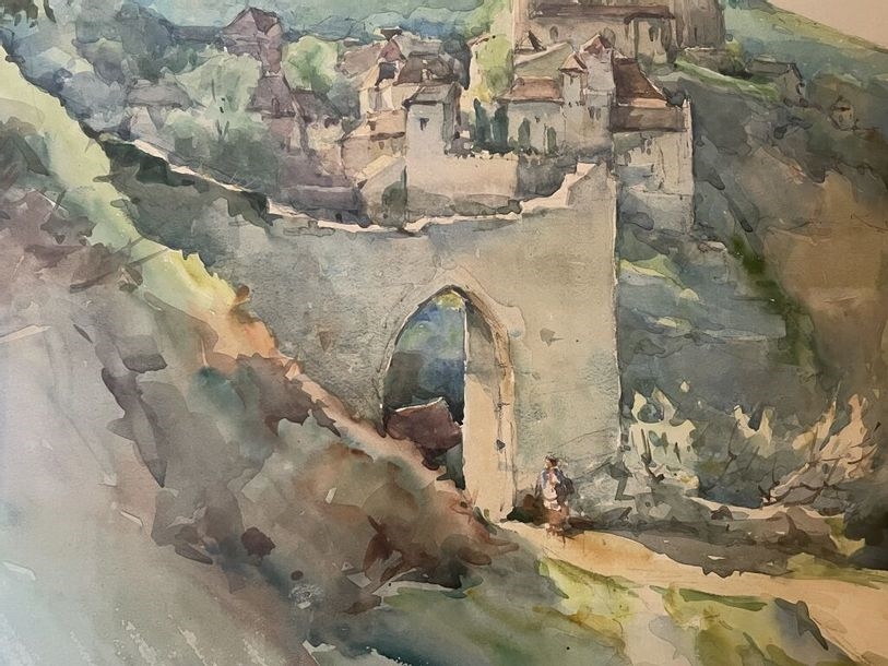 Nicolas Markovitch | View of the village of Saint Cirq-Lapopie. | MutualArt