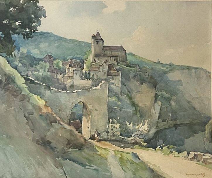 Nicolas Markovitch | View of the village of Saint Cirq-Lapopie. | MutualArt