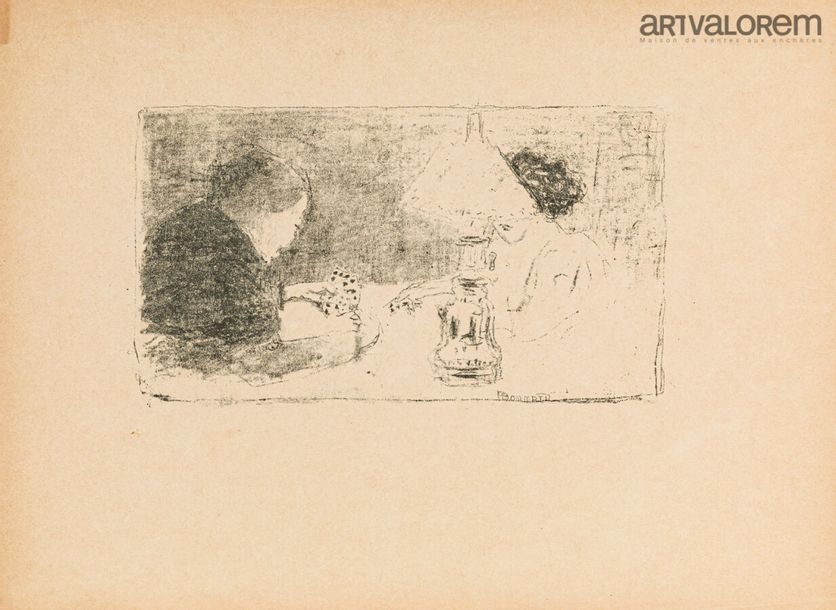Pierre Bonnard | The game of cards under the lamp (1895) | MutualArt