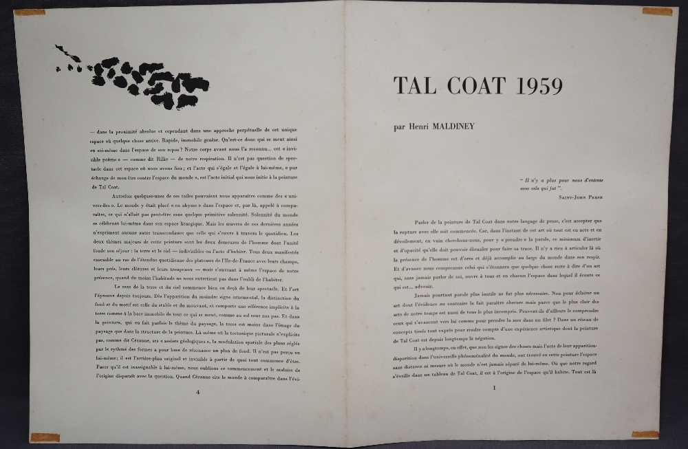 Pierre Tal-Coat | Monographic edition from Derriere le Miroir (1959 ...