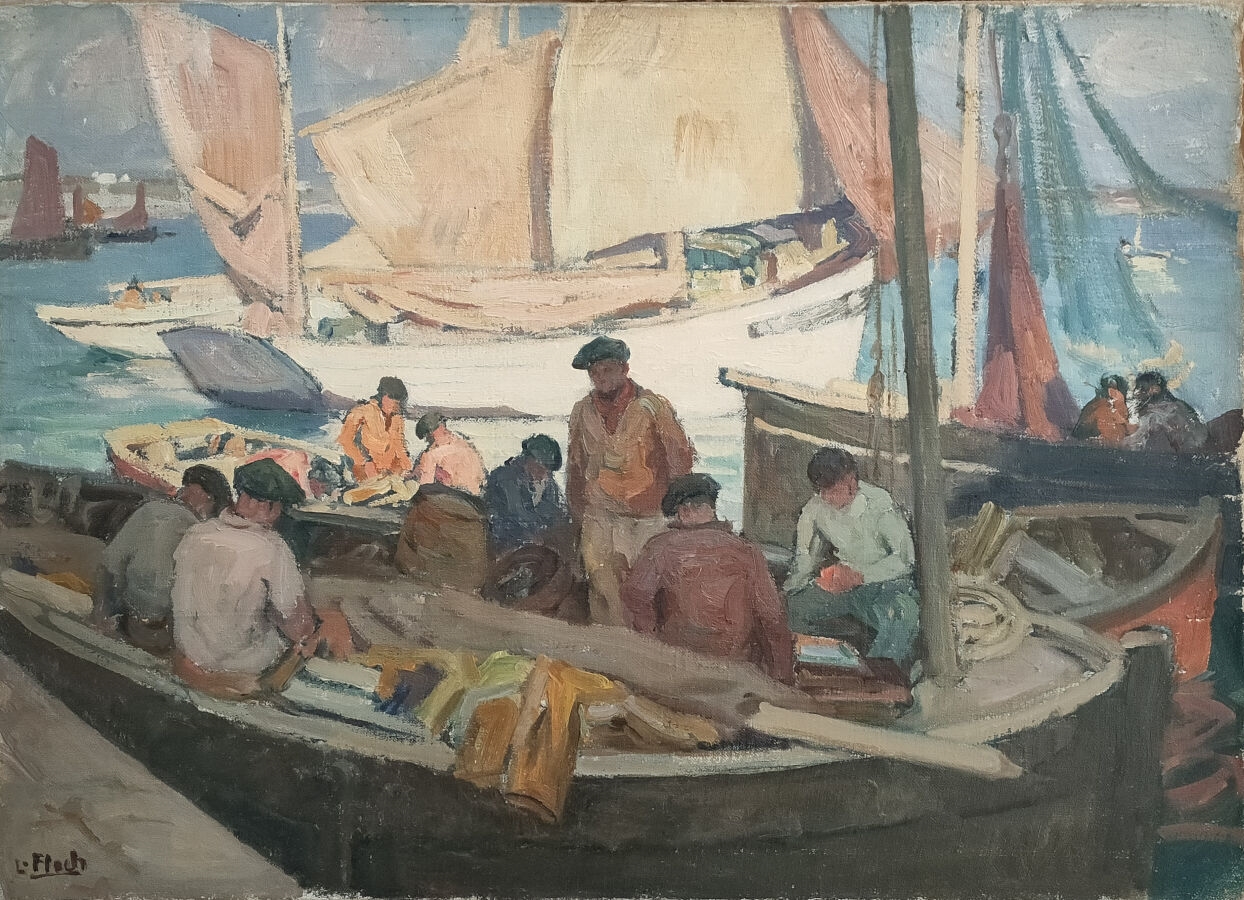 Lionel Floch | Les marins dans leurs barques | MutualArt