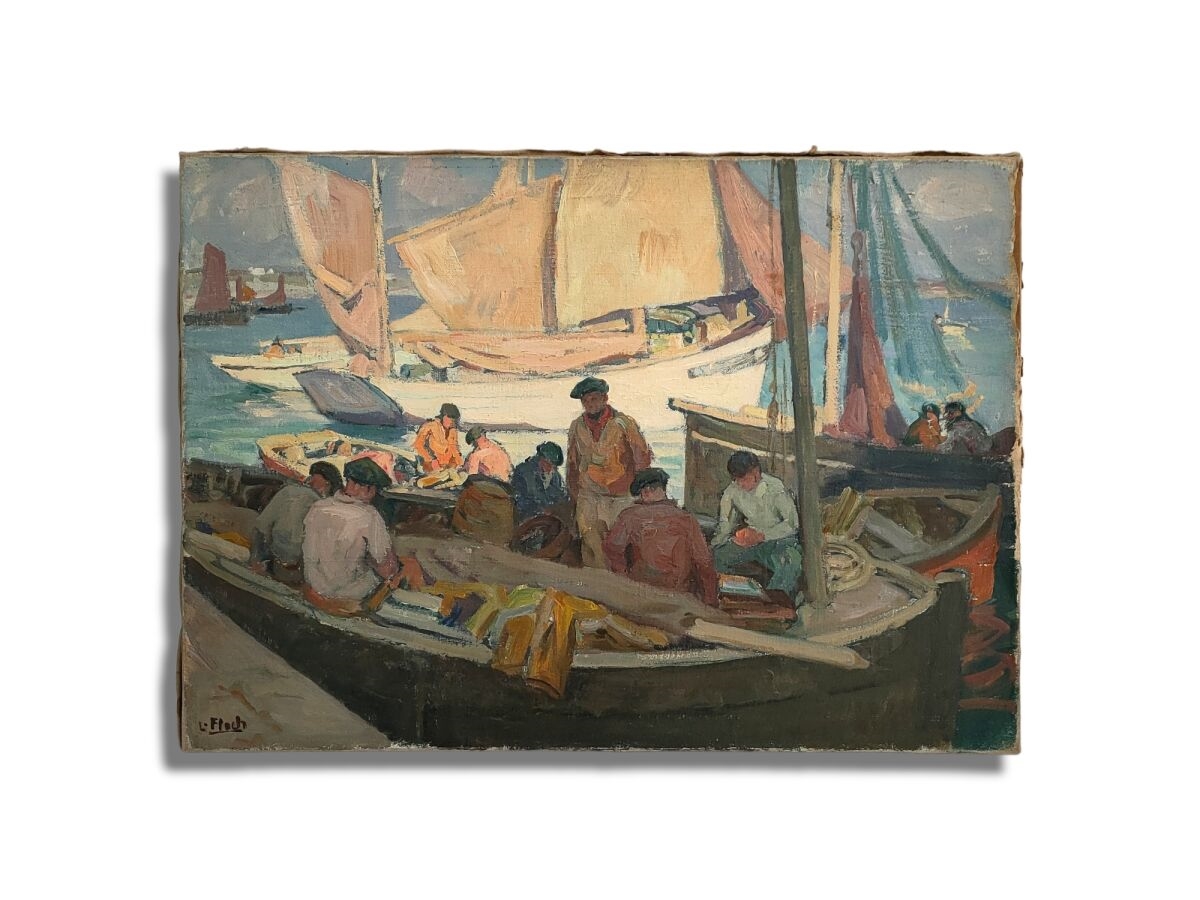 Lionel Floch | Les marins dans leurs barques | MutualArt
