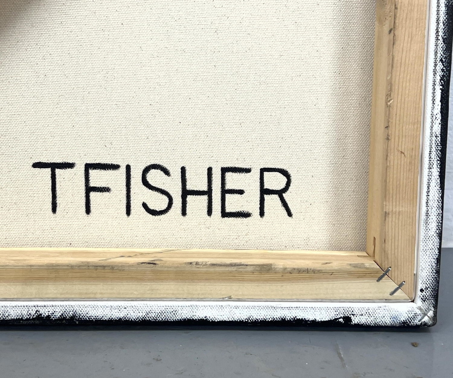 Tim Fisher | Lg TIM RAY FISHER Black and white Op Art acrylic painting ...