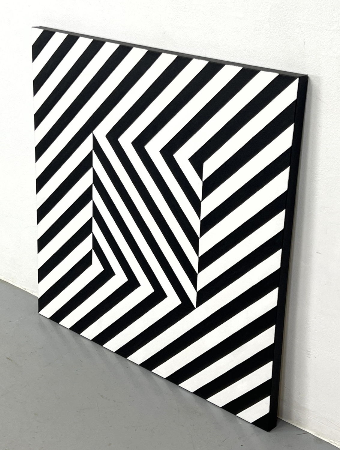 Tim Fisher | Lg TIM RAY FISHER Black and white Op Art acrylic painting ...