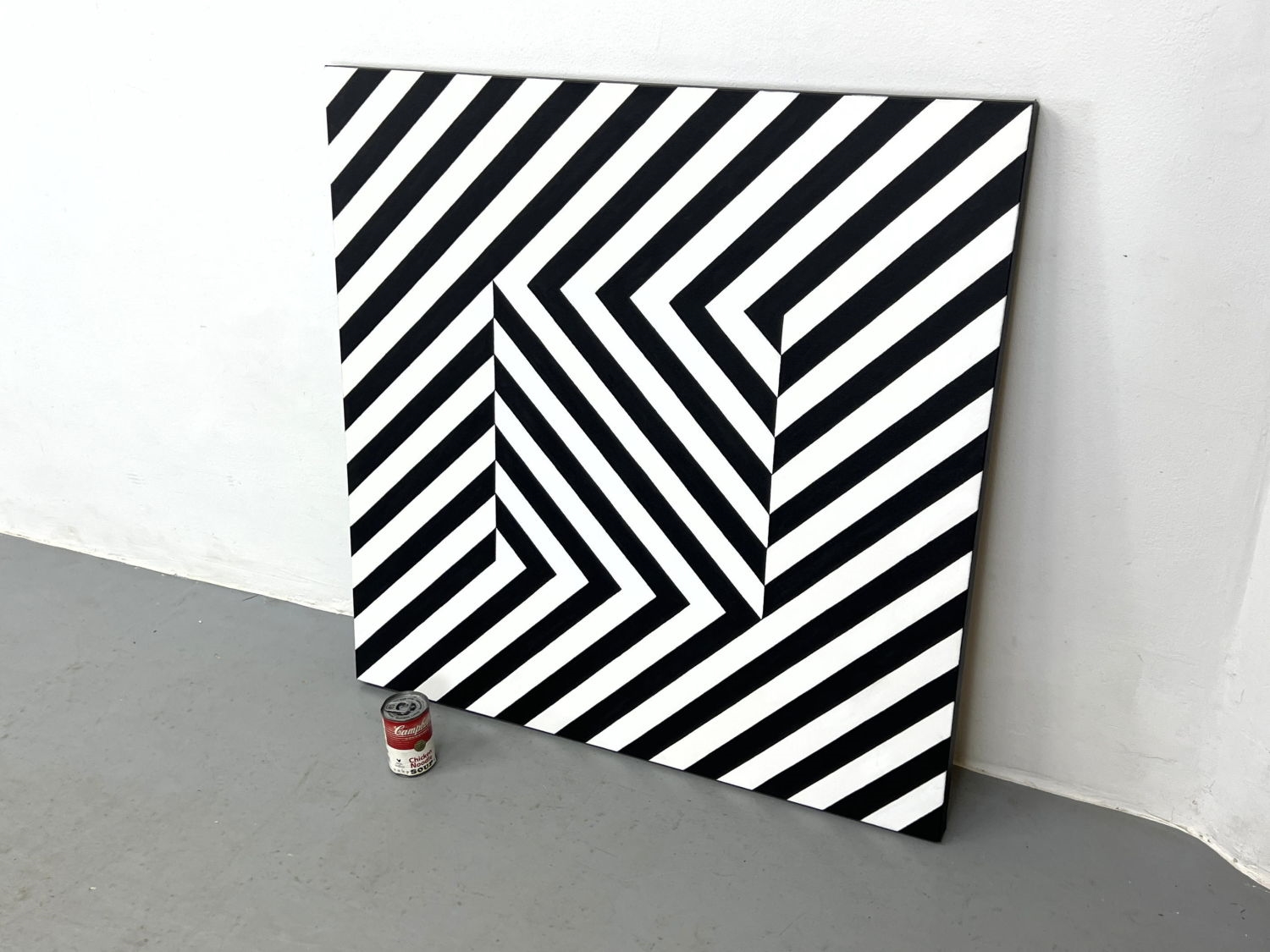 Tim Fisher | Lg TIM RAY FISHER Black and white Op Art acrylic painting ...