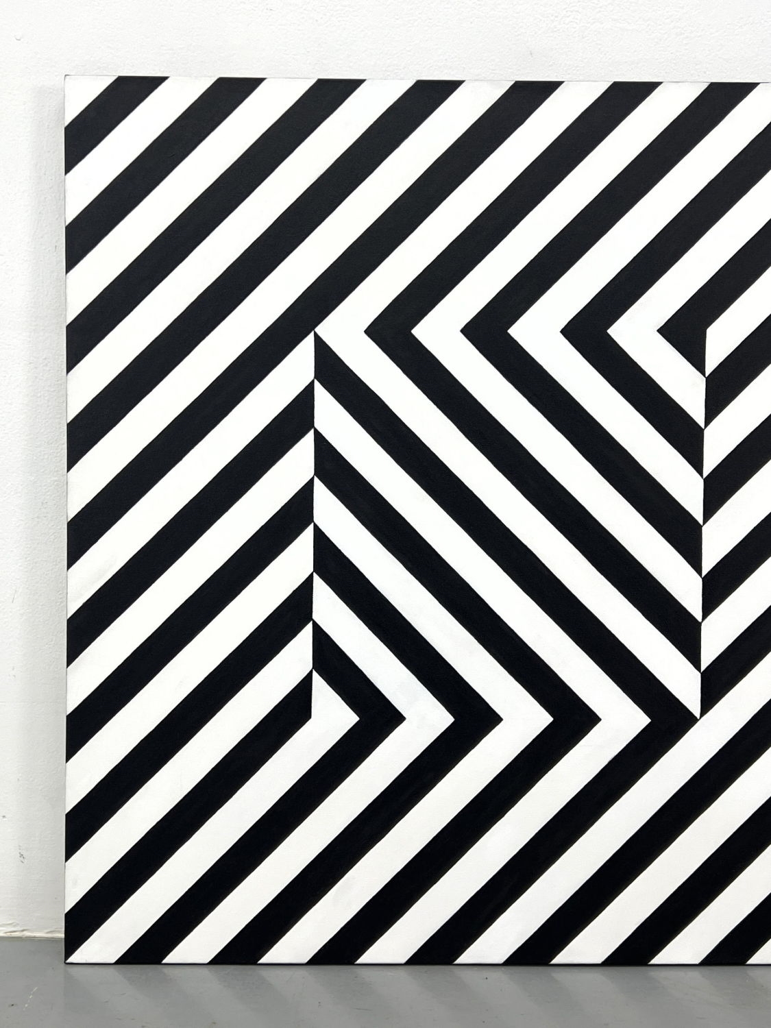 Tim Fisher | Lg TIM RAY FISHER Black and white Op Art acrylic painting ...