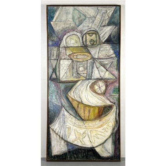 Mohan Samant | Mohan Samant Modernist Abstract Painting on Canvas ...