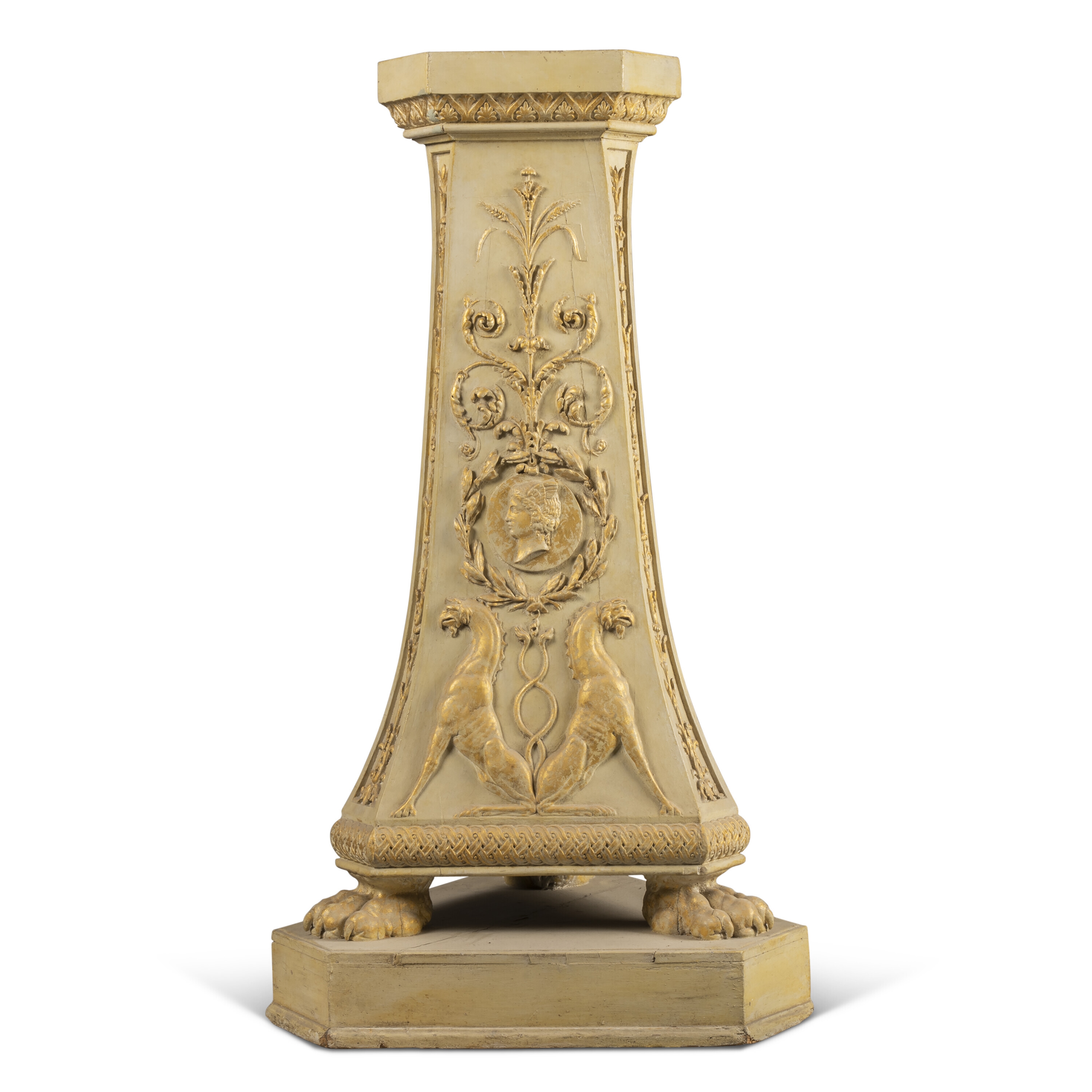 Robert Adam | A GEORGE III WHITE-PAINTED AND PARCEL-GILT PEDESTAL ...