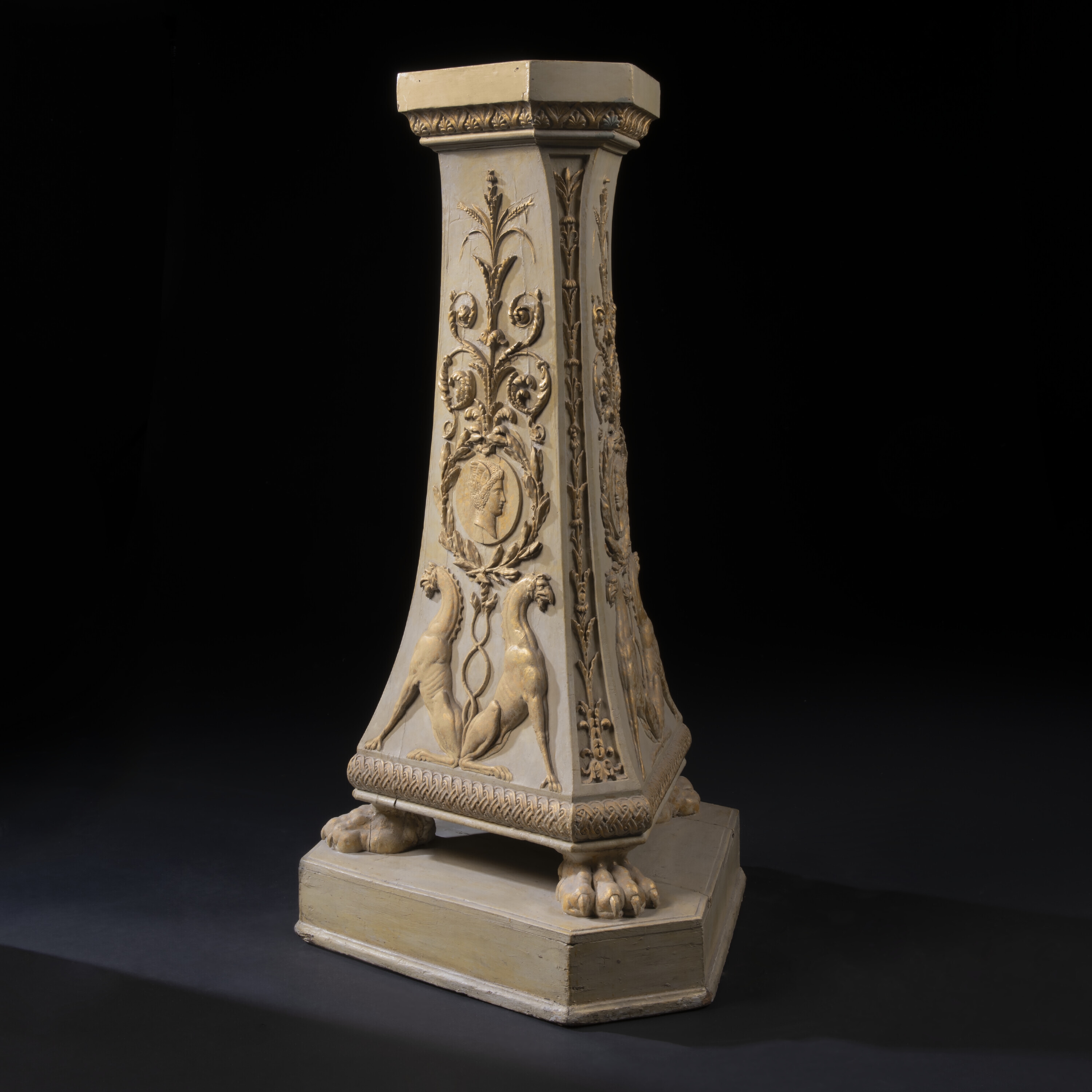 Robert Adam | A GEORGE III WHITE-PAINTED AND PARCEL-GILT PEDESTAL ...