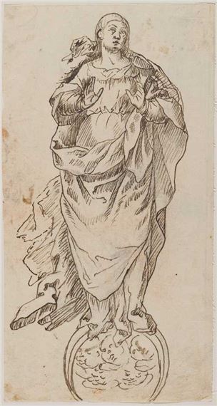 Francisco Pacheco | Mary as the Immaculate Conception on a crescent ...