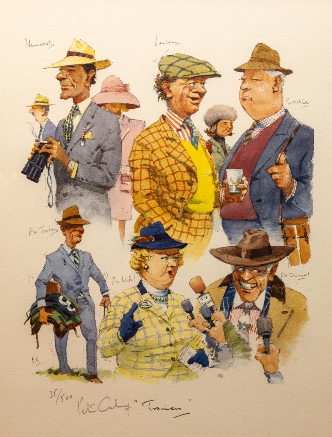 Peter Curling | A set of four caricature coloured Prints | MutualArt