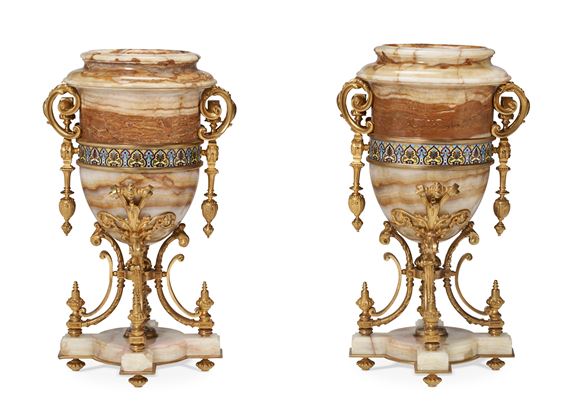 Eugène Cornu | A PAIR OF FRENCH ORMOLU-MOUNTED ALGERIAN ONYX AND ...