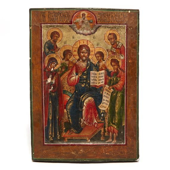 Russian School, 19th Century | Ikon - Deesis forbønn | MutualArt