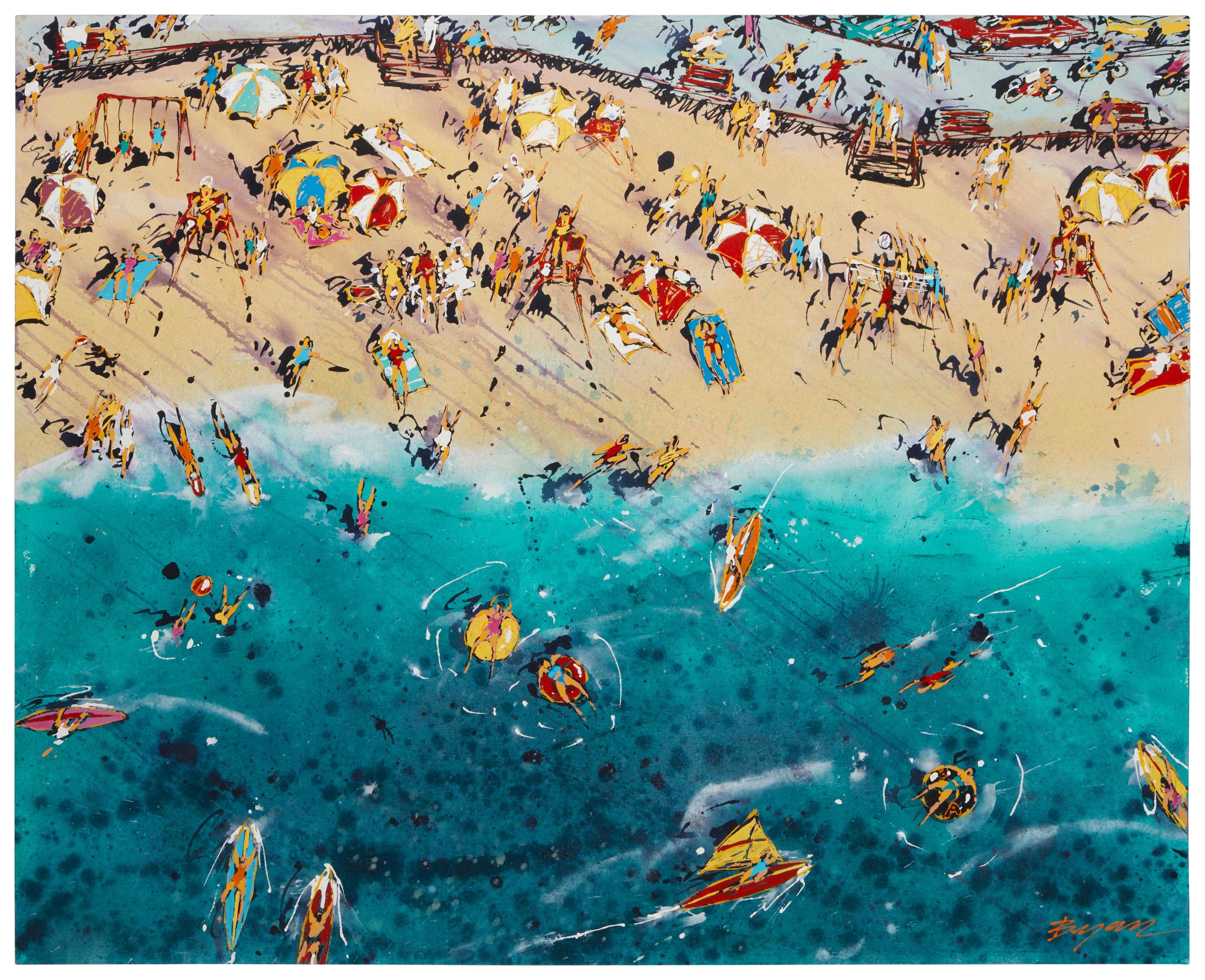 Michael Bryan | Beach scene with figures (1989) | MutualArt