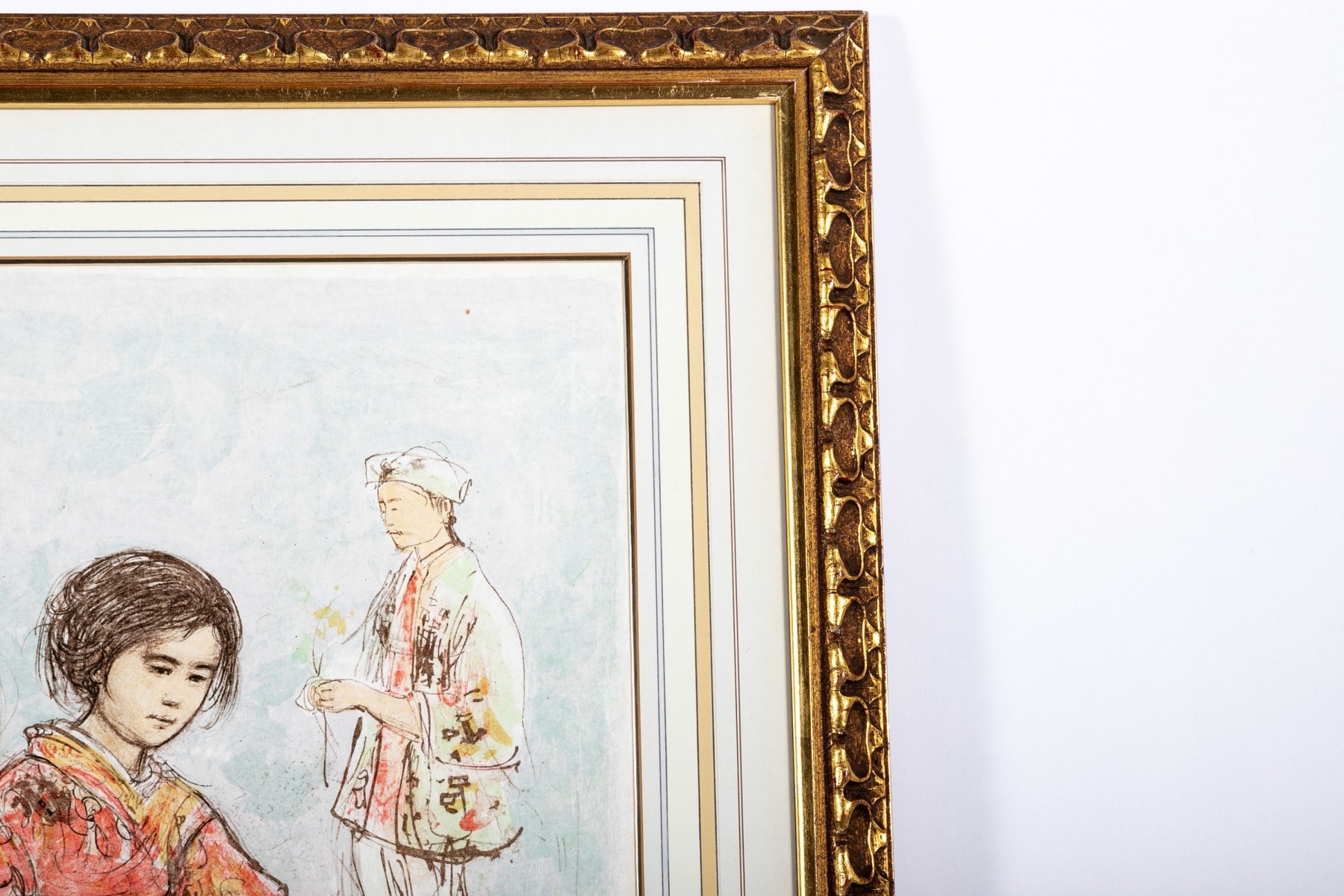 Edna Hibel | Child With Vases Of Flowers | MutualArt