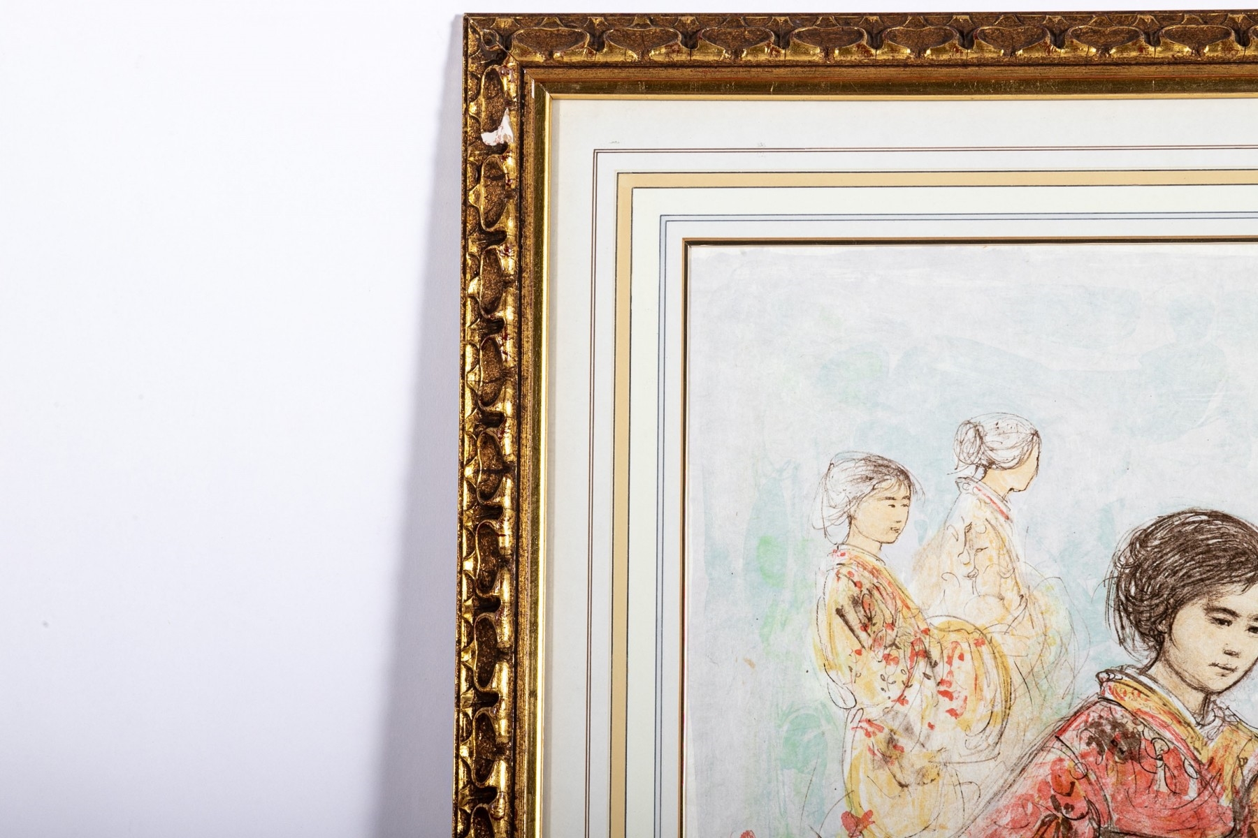 Edna Hibel | Child With Vases Of Flowers | MutualArt