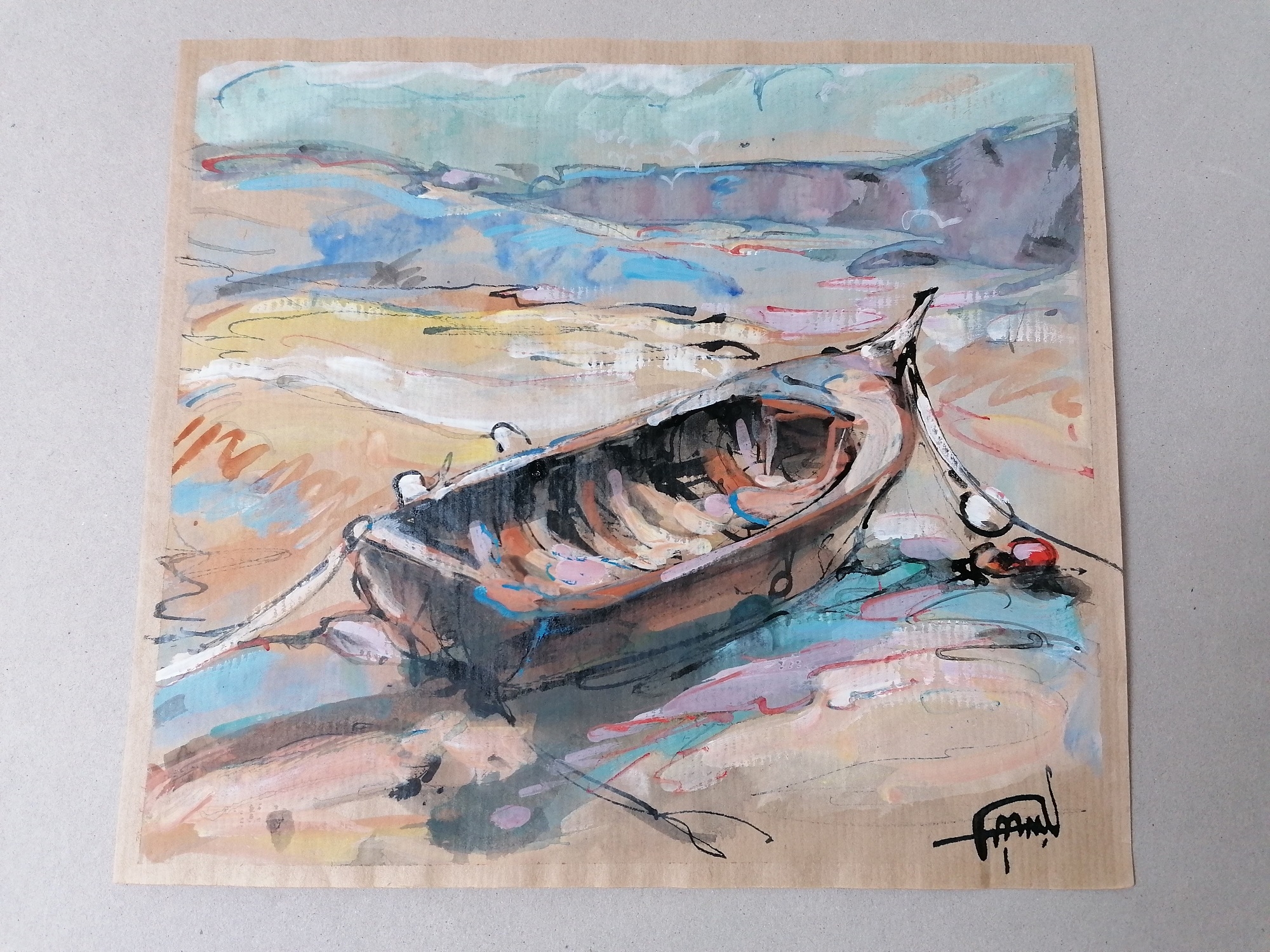 Antoine Faure | Boat on the beach (2021) (2021) | MutualArt