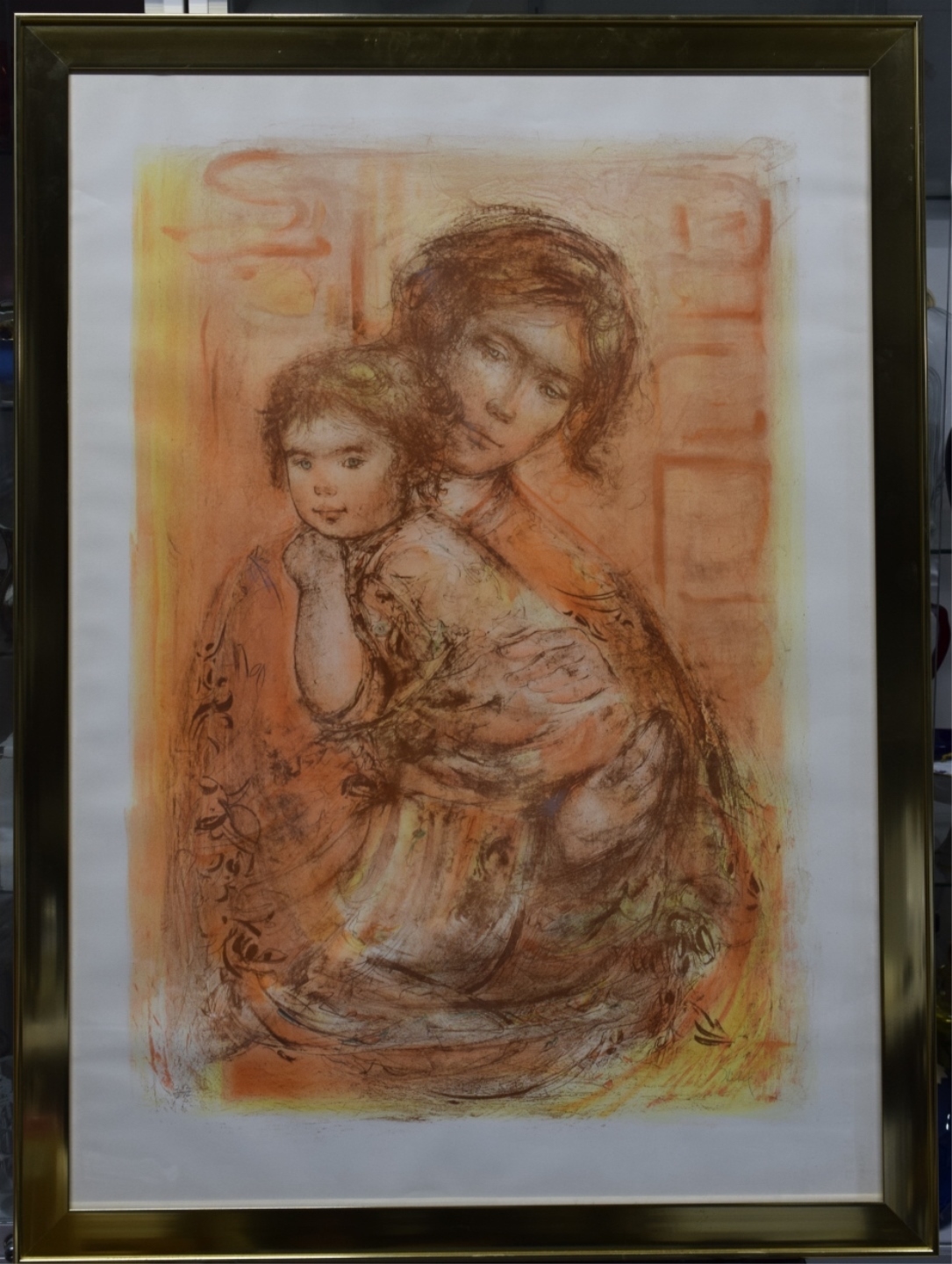 Edna Hibel | Depicting a baby in it's mother's warm embrace | MutualArt