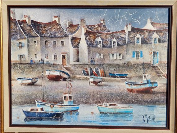 Bernard Morinay | Depicting some boats floating in the ocean and some ...