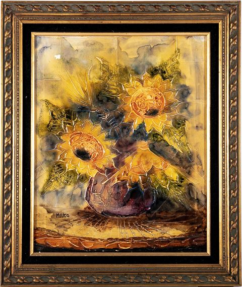 Milko Bambic | Impasto Sunflowers | MutualArt