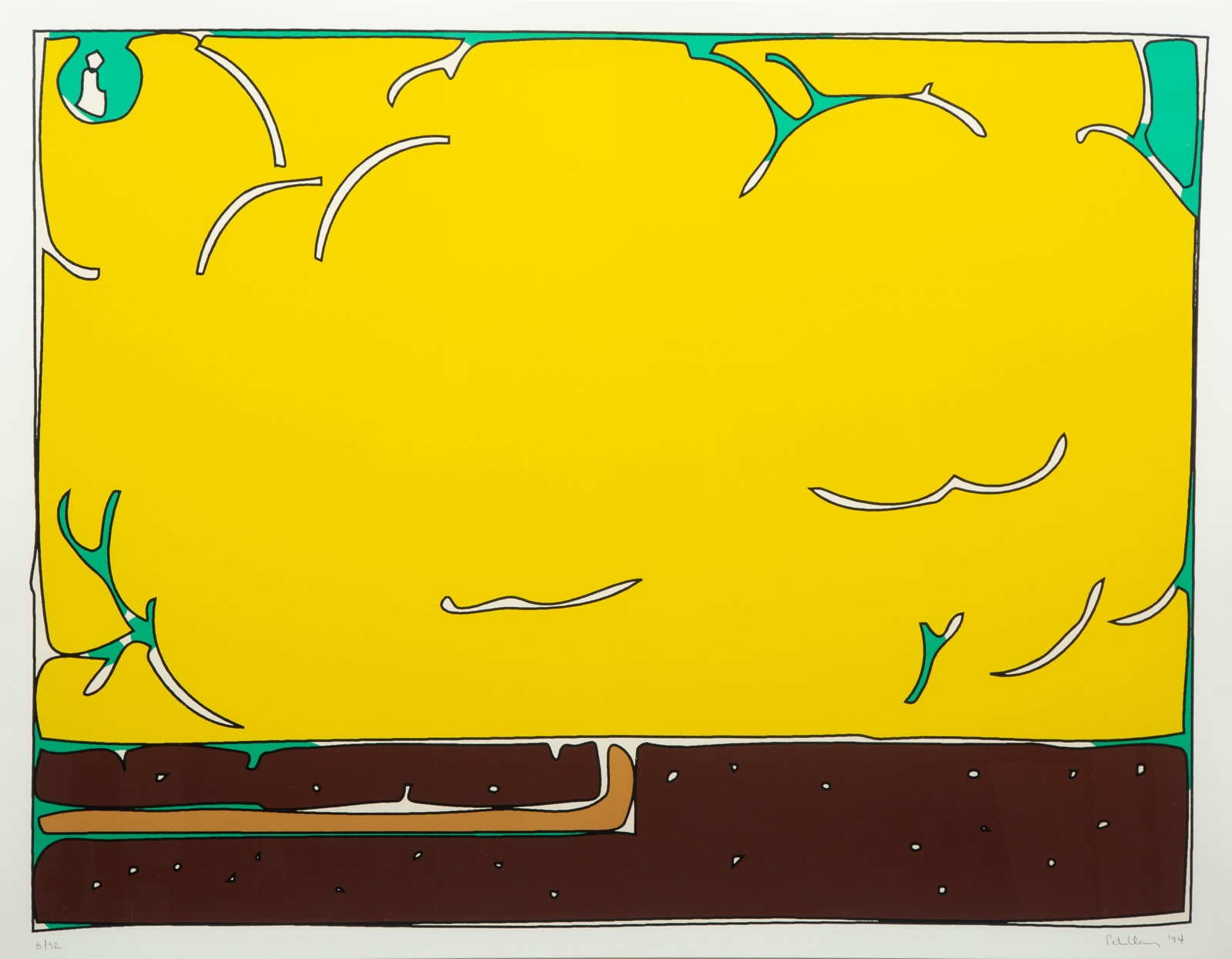 Peter Halley | Exploding Cell (yellow) (1994) | MutualArt