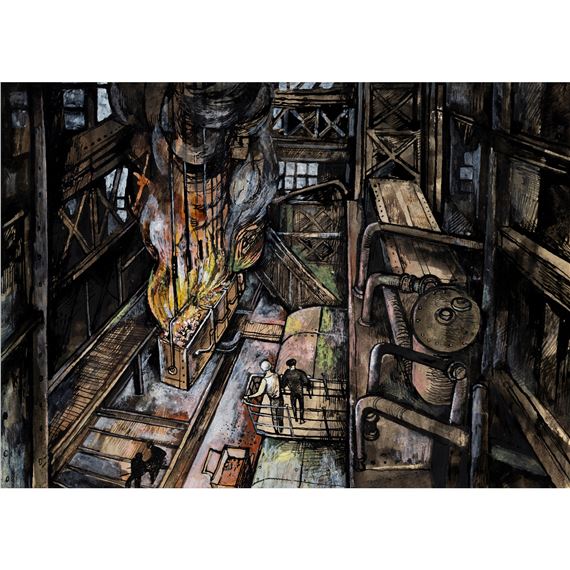 John Minton | Blast Furnace (1948) | MutualArt