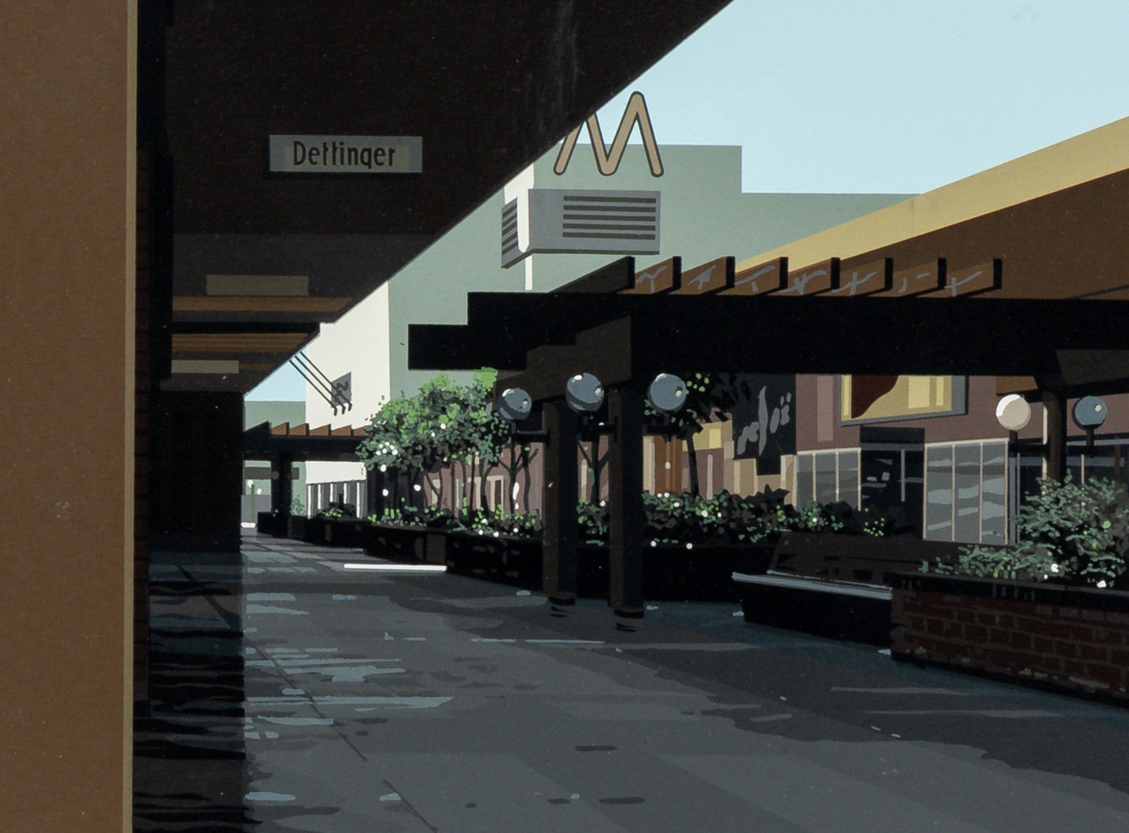 Richard Estes | Shopping Center from Urban Landscapes III (1981 ...