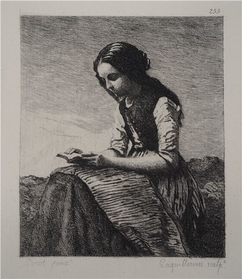 Jean Baptiste Camille Corot | The little reader | MutualArt