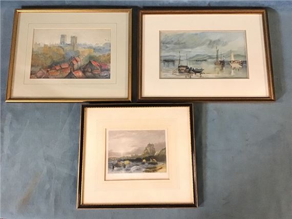 B. Watson | view of Durham Cathedral and rooftops | MutualArt