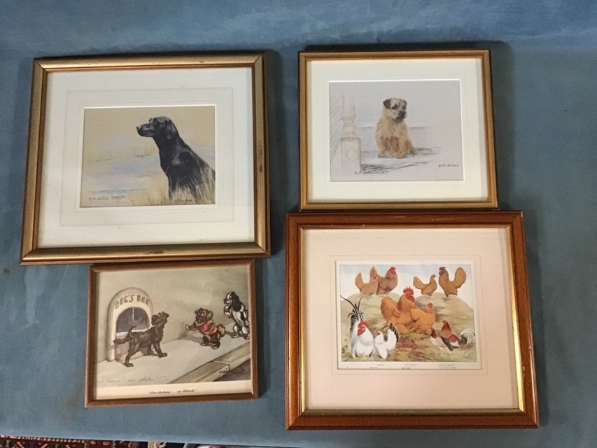 Gill Evans | two dog prints - a terrier and a black labrador | MutualArt