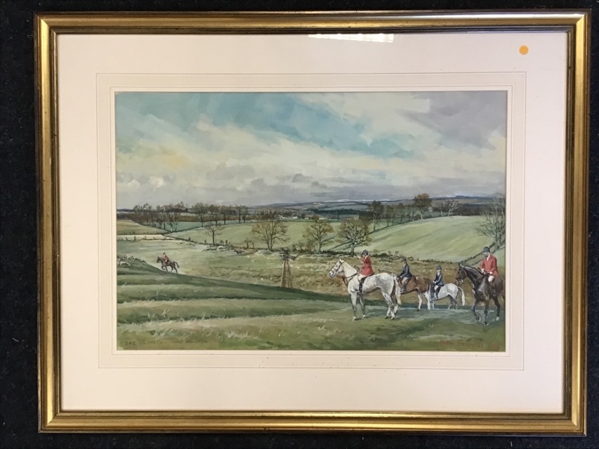 Robin Furness | landscape with Morpeth hunt in foreground | MutualArt