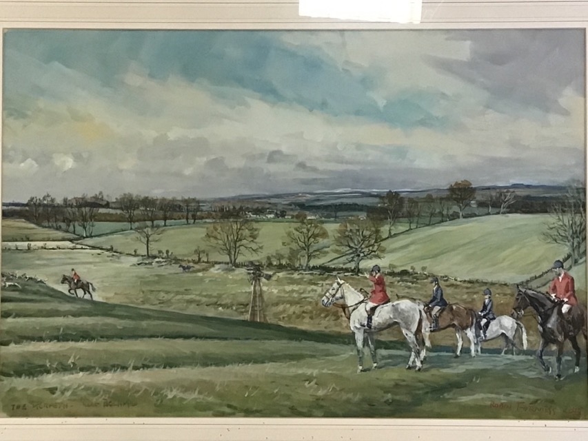 Robin Furness | landscape with Morpeth hunt in foreground | MutualArt