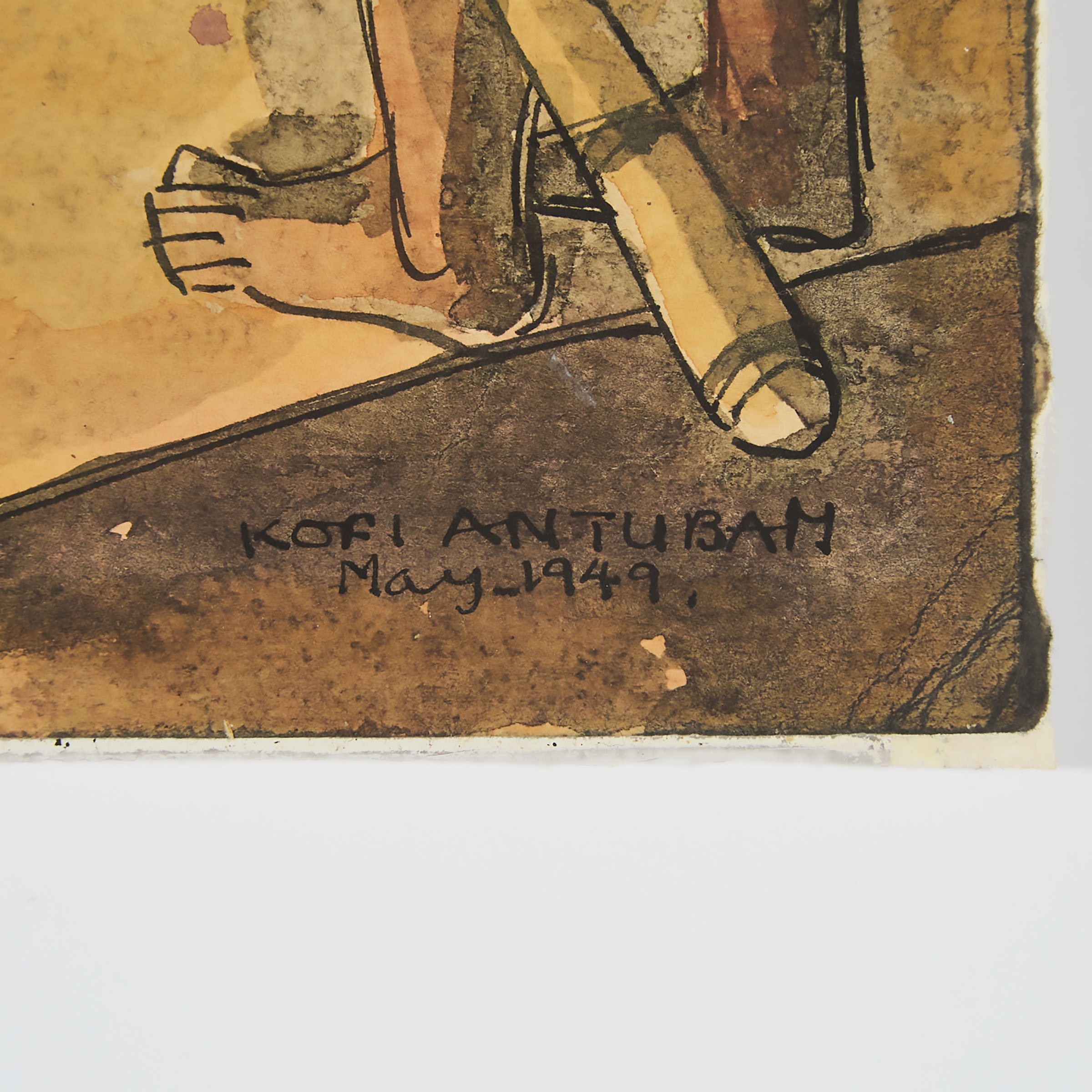 Kofi Antubam | NO. 15, TEACHING THE CHILD TO CRAWL IN AKAN HOME, 1949 ...
