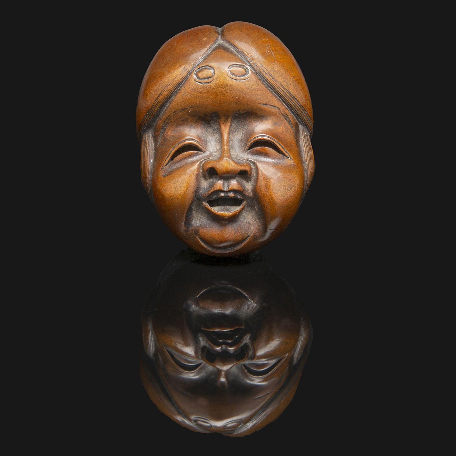 Japanese School, 19th Century | NETSUKE, OKAME MASK (19th Century ...