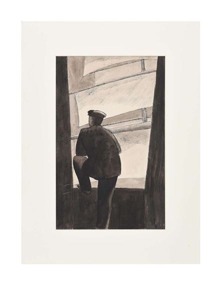 Richard Carline | SKIPPER STANDING IN DOORWAY OF THE CABIN | MutualArt