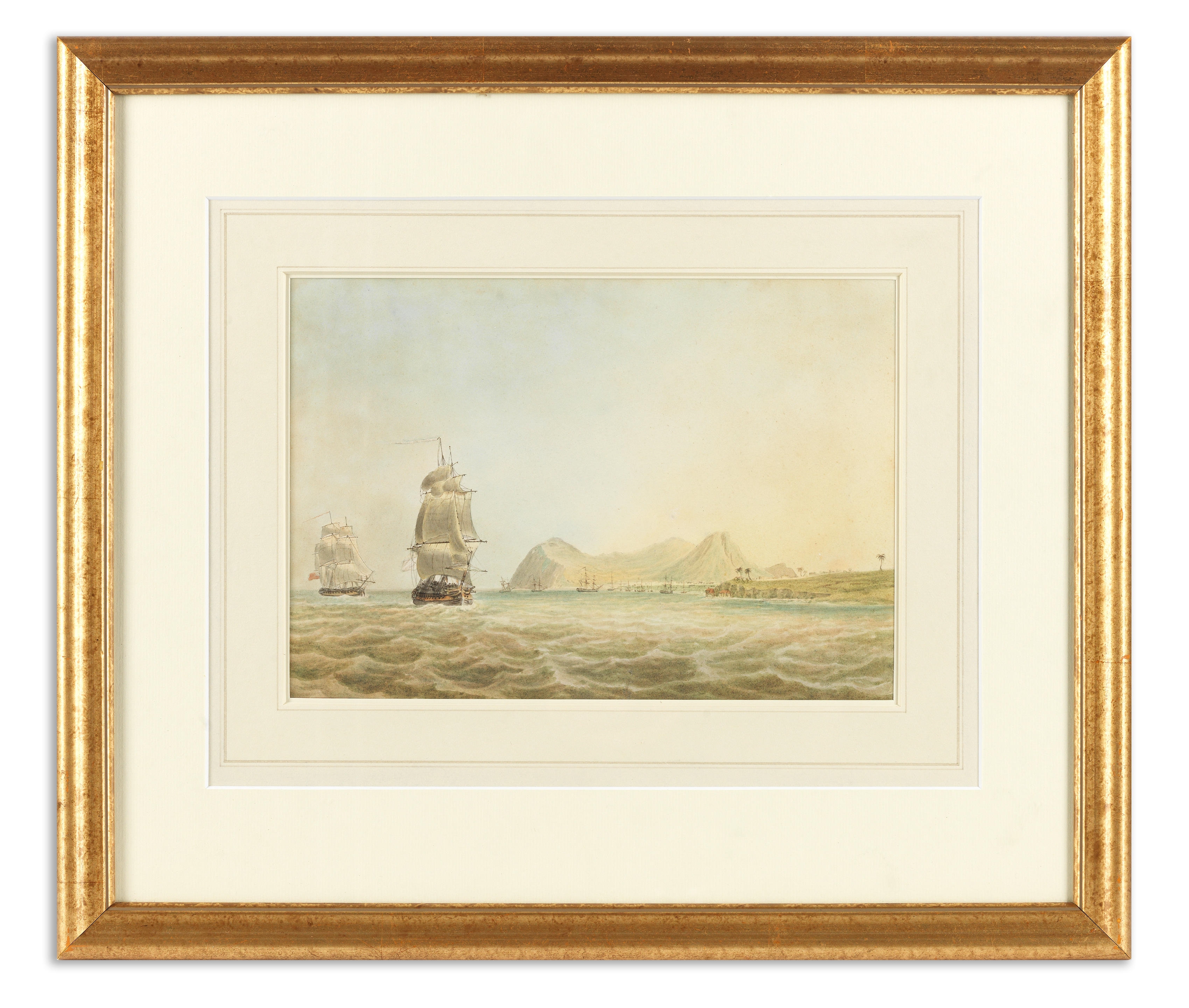 Nicholas Pocock | The Boreas shadowing a French frigate off St ...