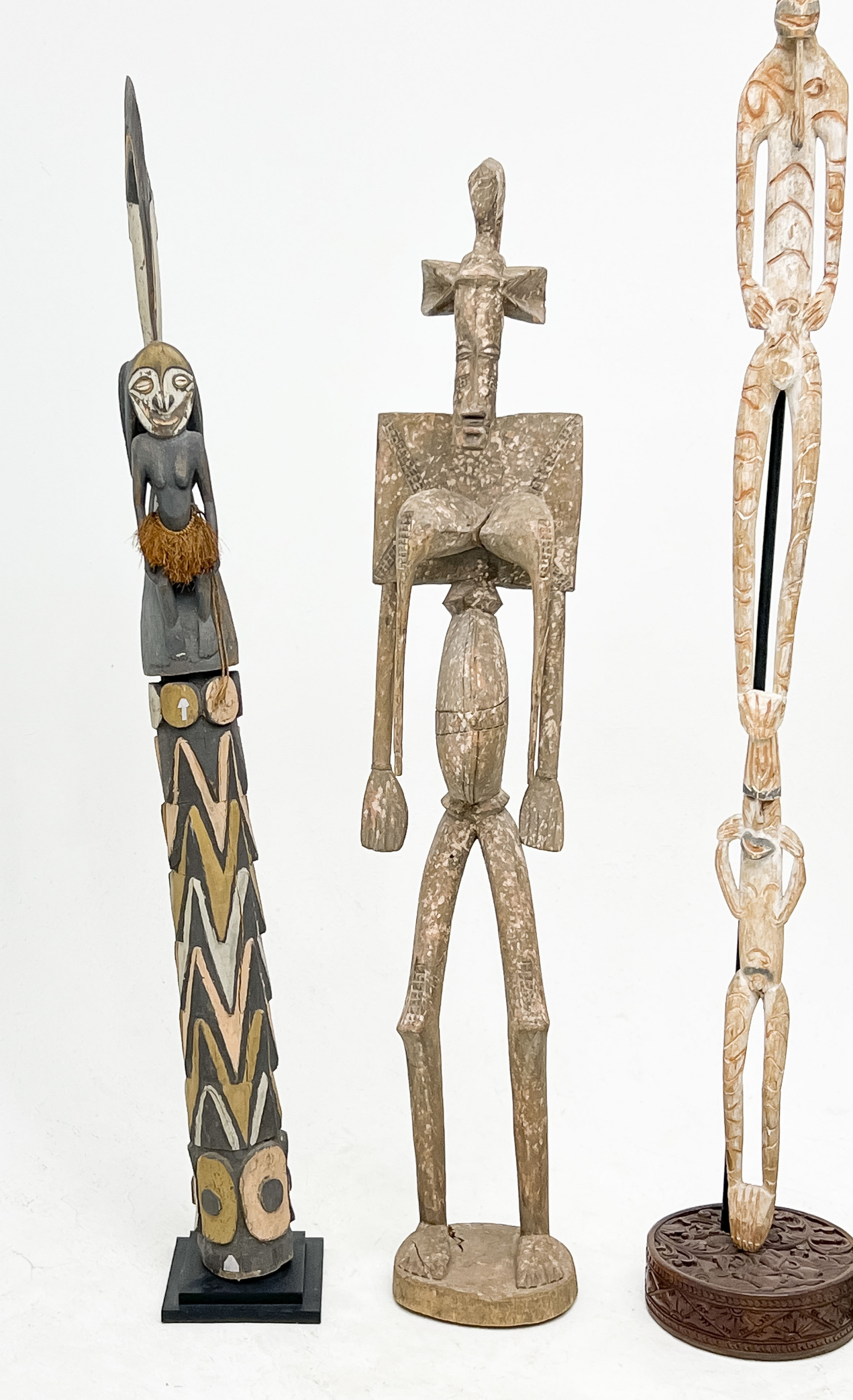 African School | GROUP OF 5 LARGE AFRICAN WOOD FIGURES | MutualArt
